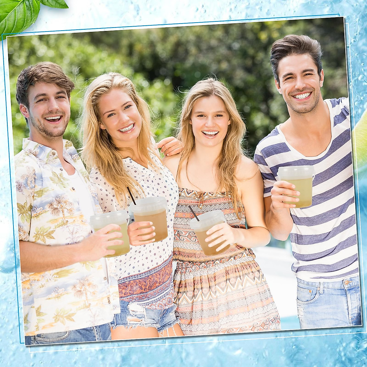 Xowine 20 Pcs 27 Oz Clear Ice Cream Bucket with Lid and Handle, Plastic Ice Cream Tub with Lid