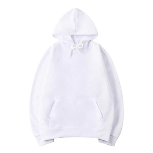 MR.R Sublimation Polyester Blanks White Hoodie Hooded Sweatshirt Cloth Unisex Style Pullover Casual Solid Color Sports Outwear Sweatshirts,XXL size
