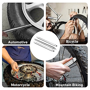 TIPIPARK 3 Pcs Bike Tire Levers - Motorcycle Tire Spoons Iron Set Dirt Bike Tire Changing Tools 10" Lengthen Premium Stainless Steel Repair Tube for Motorcycles Electric Bicycles Mountain Dirtbike