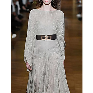 TOPACC 2-Piece Wide belts for women Dresses Elastic Western Cinch Belt Stretch Retro Buckle Ladies Fashion