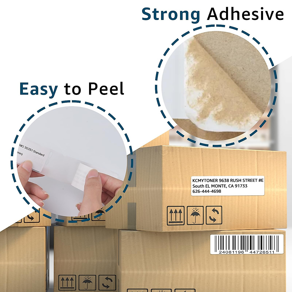 KCMYTONER Compatible with DYMO LW 30251 White Address Barcode Labels 1 1/8" x 3 1/2" Premium Self-Adhesive Replace for LabelWriter 450, 450 Turbo, 4XL, Rollo Zebra Printers, 8 Rolls (130/Roll)