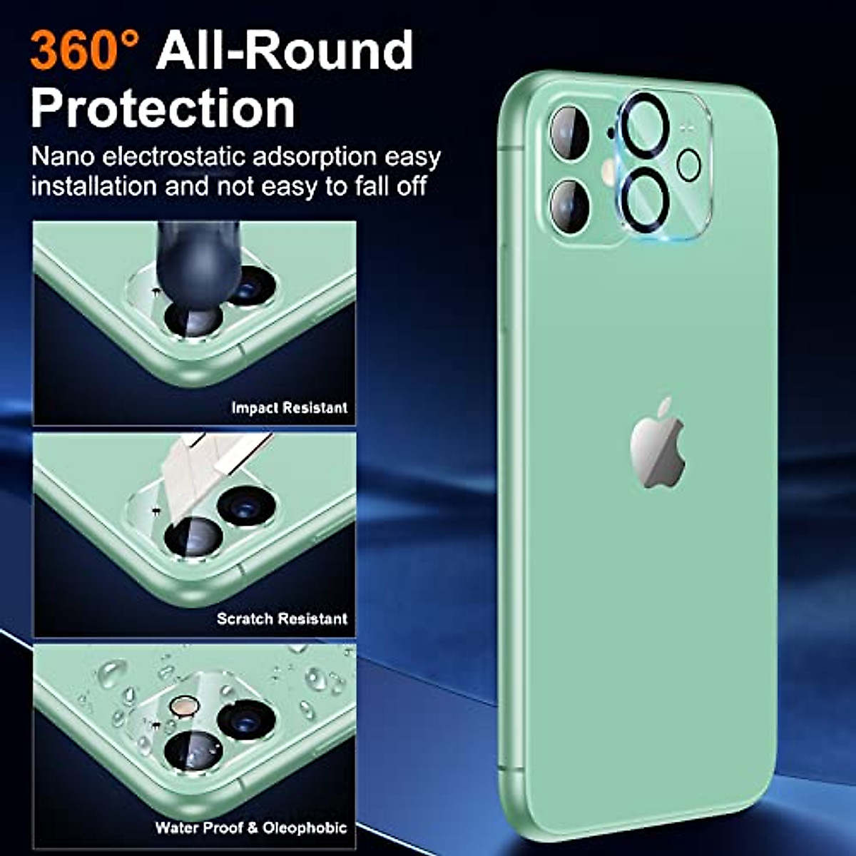 UniqueMe for iPhone 11 Screen Protector, [2+2 Pack] 2 Tempered Glass and 2 Camera Lens Protector 9H Hardness [Precise Cutout] Bubble Free - Clear