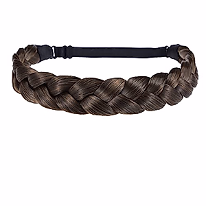 TOECWEGR Braid headband 3 Strands Synthetic Braided Hair Headbands Stretch Plaited Hair Headbands Hairpiece Fashion Girl Costume Hair Accessories