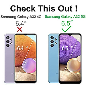 KAPUCTW Crossbody Lanyard Case for Samsung Galaxy A32 5G 6.5" + 1 x Tempered Glass Screen Protector,Adjustable Cord Strap Necklace Phone Cover TPU Silicone Protective Case for Samsung A32 5G,Green