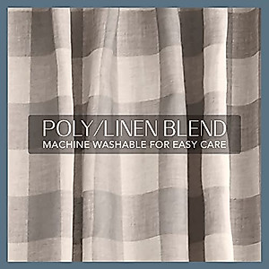 Elrene Home Fashions Farmhouse Living Grainger Buffalo-Check Blackout Window Curtain, Living Room and Bedroom Drape with Rod Pocket Tabs, 52" x 84", Grey, 1 Panel