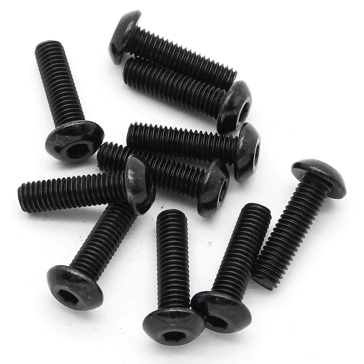 10pcs M5x20mm Button Head Hex Machine Screw Black Oxide