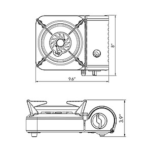 Gas One GS-800 Emergency Gear Camping Mini Butane Portable Gas Stove with Carrying Case, stainless steel, white