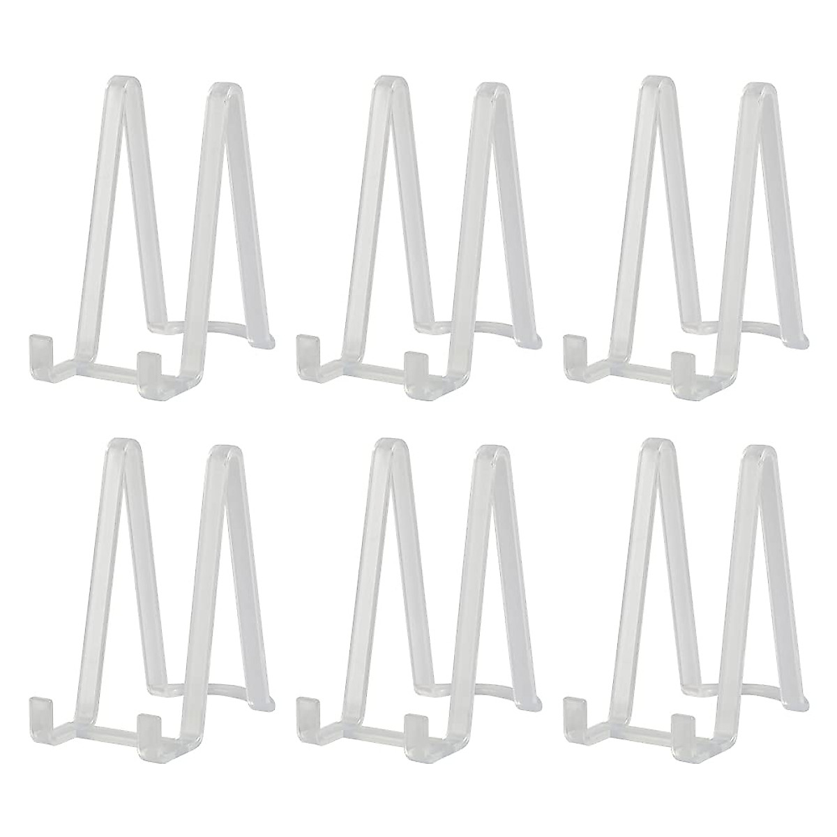 Plate Stands for Display - Plastic Easel Stand Plate Holder Display Stand Picture Frame Stand for Pictures | Photo|Decorative Plate |Dish | Tabletop Art - 6 inch-Clear