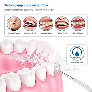 Cordless Water Flosser Teeth Cleaner Dental Oral Irrigator Picks Portable and Rechargeable 310ml Water Tank IPX7 Water Proof for Home and Travel Infiwarden (White)
