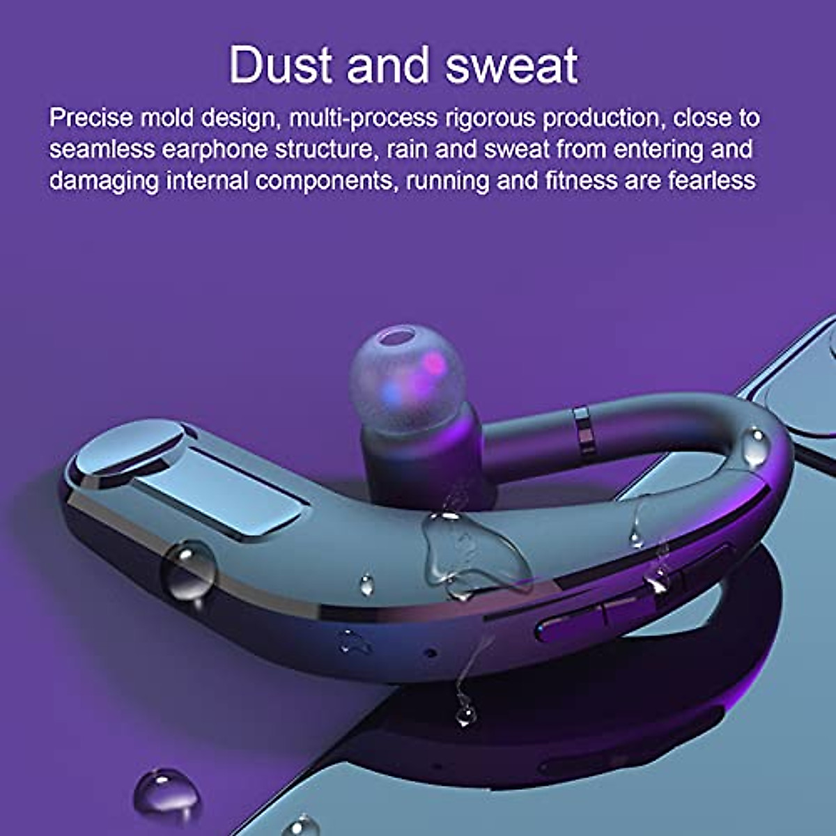 Gaweb Earphones, 1Pc M21 Wireless Earbud Hanging Ear Multifunctional Bluetooth 5.0 HiFi Stable Sports Headphone for Office - Black