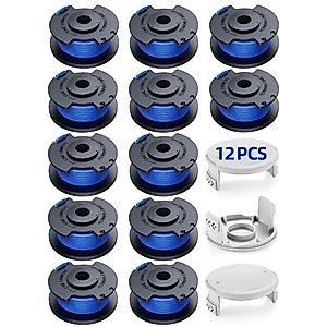 Trimmer String for Ryobi One+ AC14RL3A ,Line String Trimmer Replacement Spool 0.065-Inch Compatible with Ryobi 18v, 24v, and 40v Cordless String Trimmer, 15 Packs（12 Trimmer Line,3 Trimmer Cap）
