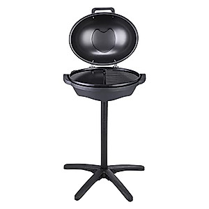 VEVOR Indoor/Outdoor Electric Grill, 1800W 200sq.in Electric BBQ Grill & 2 Zone Grilling Surface, Non-stick Ceramic Coating Plate, Adjustable Temperature, Removable Stand Patio Grill for Party Camping
