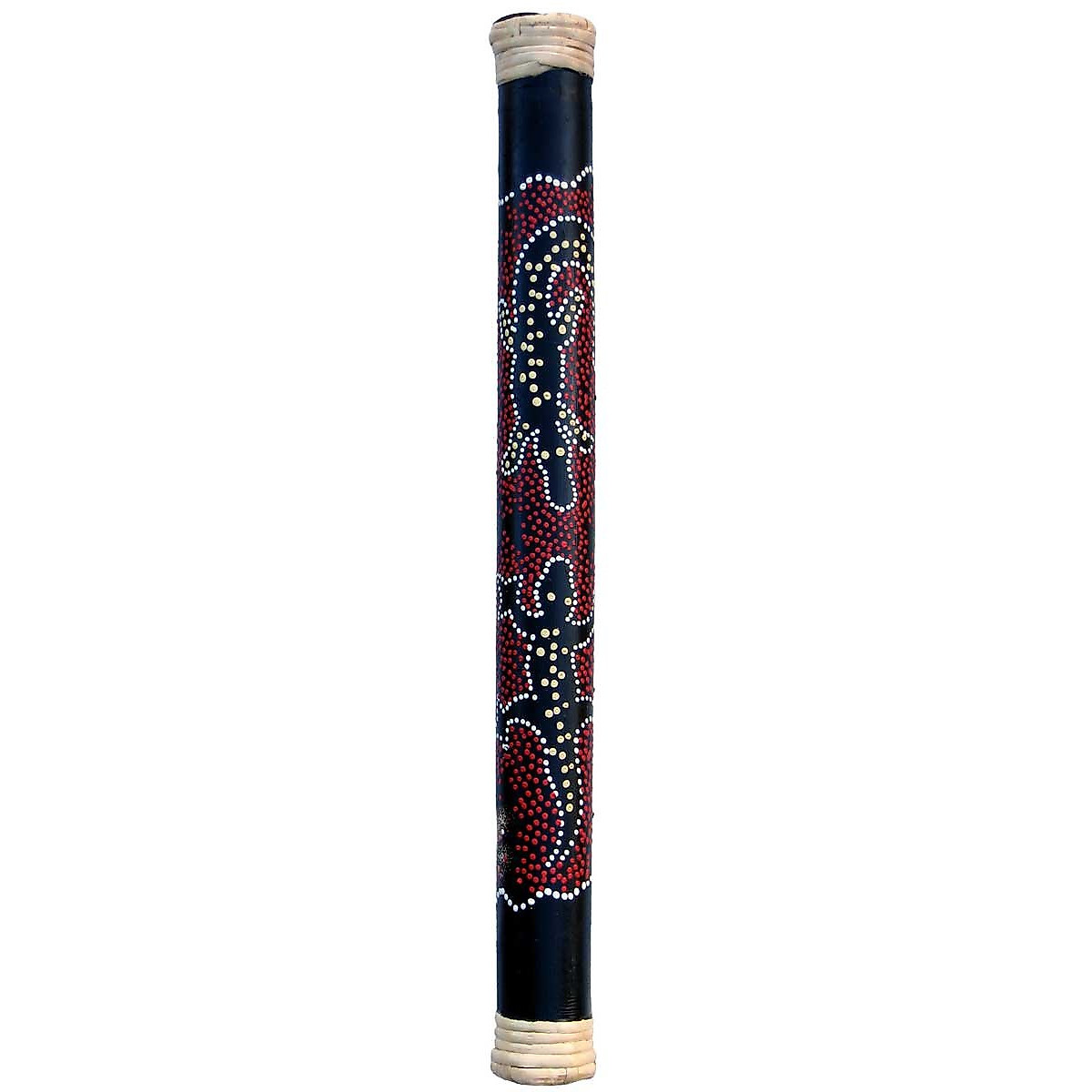 Bamboo Rainstick with Painted Aboriginal Design, 24 inches long