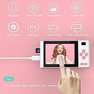 ieGeek Kids Camera,Kids Digital Camera 1080P 2.8 Inch Rechargeable Touch Screen Camera Toddler Toys Video Recorder Gifts for Kids 3-12 with 32G Memory Card