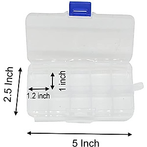 4 Pcs 10 Grids 5 Inch x 2.5 Inch Adjustable Small Removable Clear Plastic Jewelry Organizer Divider Storage Box Jewelry Earring Tool Containers (4pack(10-Grid))