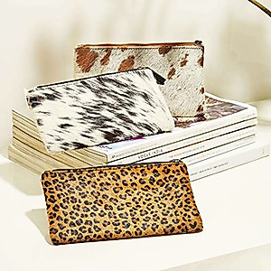 Myra Bag Cookie Crunch Leather And Cowhide Wallet Lightweight,Spacious Upcycled Cowhide & Leather S-2715