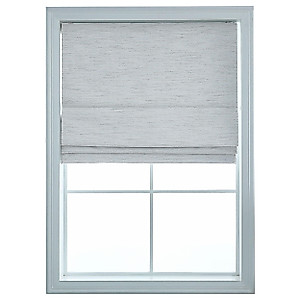 Everyday Celebration Roman Shades for Windows, Washable Cordless 100% Blackout Roman Window Shades Pull Down Window Treatment, Blackout Blinds & Shades with Woven Fabric, 35" W X 64" H, (Light Stone)