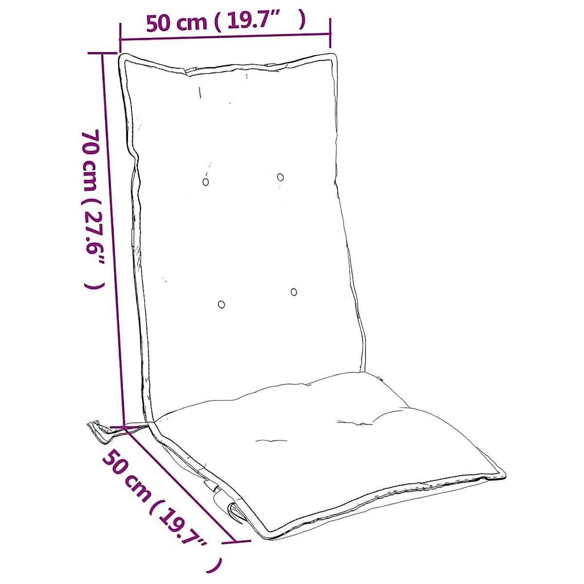 vidaXL Highback Chair Cushions Set of 6 - Gray Oxford Fabric Seat Pads for Outdoor Patio/Garden High-Back Chairs - Water-Resistant & Soft Filling