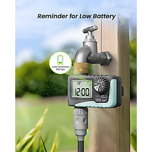 RAINPOINT Sprinkler Timer Outdoor Brass Swivel, Water Timer for Garden Hose Faucet Timer, Programmable Watering Irrigation Timer V2, 2024 Release