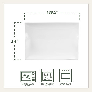 Everyday White by Fitz and Floyd Serve Bowl and Rectangular Handled Platter Set, Set Of 2