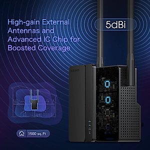 Rockspace WiFi Extenders Signal Booster for Home, AX1800 WiFi 6 Range Extender up to 1500 sq. ft and 35+ Devices, Dual Band and Antennas WiFi Repeater up to 1.8Gbps Speed, AP Mode w/Gigabit Port
