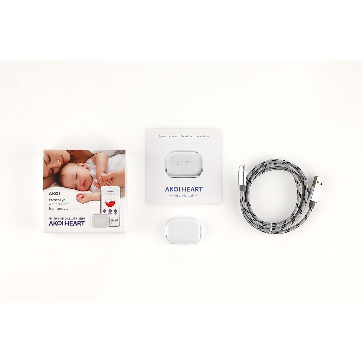 AKOi Heart Real Time Baby Care Alarm System, Baby Monitoring Sensor, Breathing Monitor, Rollover Monitor, Diaper Monitor