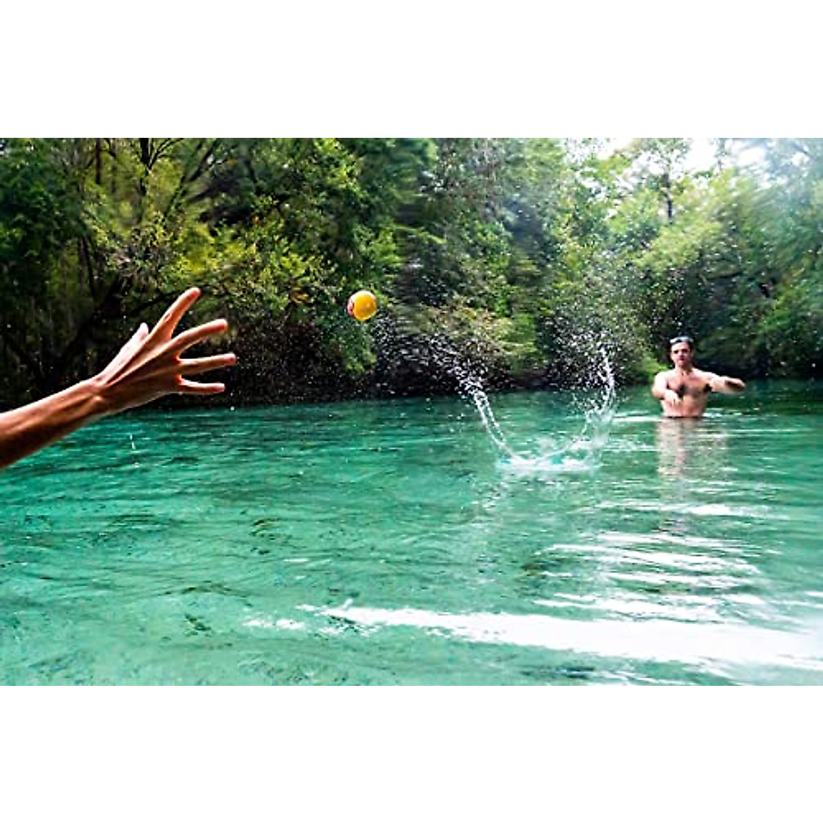 Waboba Original Water Bouncing Ball - Water-Proof Beach Toys, Pool Games for Kids (Green Technicolor)