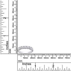 SAVEARTH DIAMONDS Moissanite Wedding Band for Women 18K White Gold Over Sterling Silver Moissanite Rings 0.80ct D color VVS1 Lab Created Diamond Rings Half Moissanite Eternity Stackable Band Ring-8