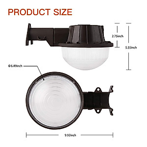 JJC LED Barn Light, Dusk to Dawn Area Light 40W 4800LM LED Barn Lights with Photocell 5000K Daylight Security Flood Light IP65 Waterproof for Yard, Street, Outdoor Use…