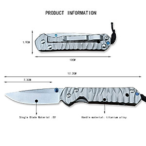 Small Sebenza 21 ECD Folding Pocket Knife D2 Stonewashed Drop Point Blade TC4 Titanium Wave Handles Everyday Carry Knife for Men Women Lightweight for Indoor Outdoor Gift