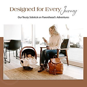 Citi Collective Journey Diaper Bag - Vintage Tan - Convertible Backpack to Shoulder or Crossbody - Waterproof Vegan Leather