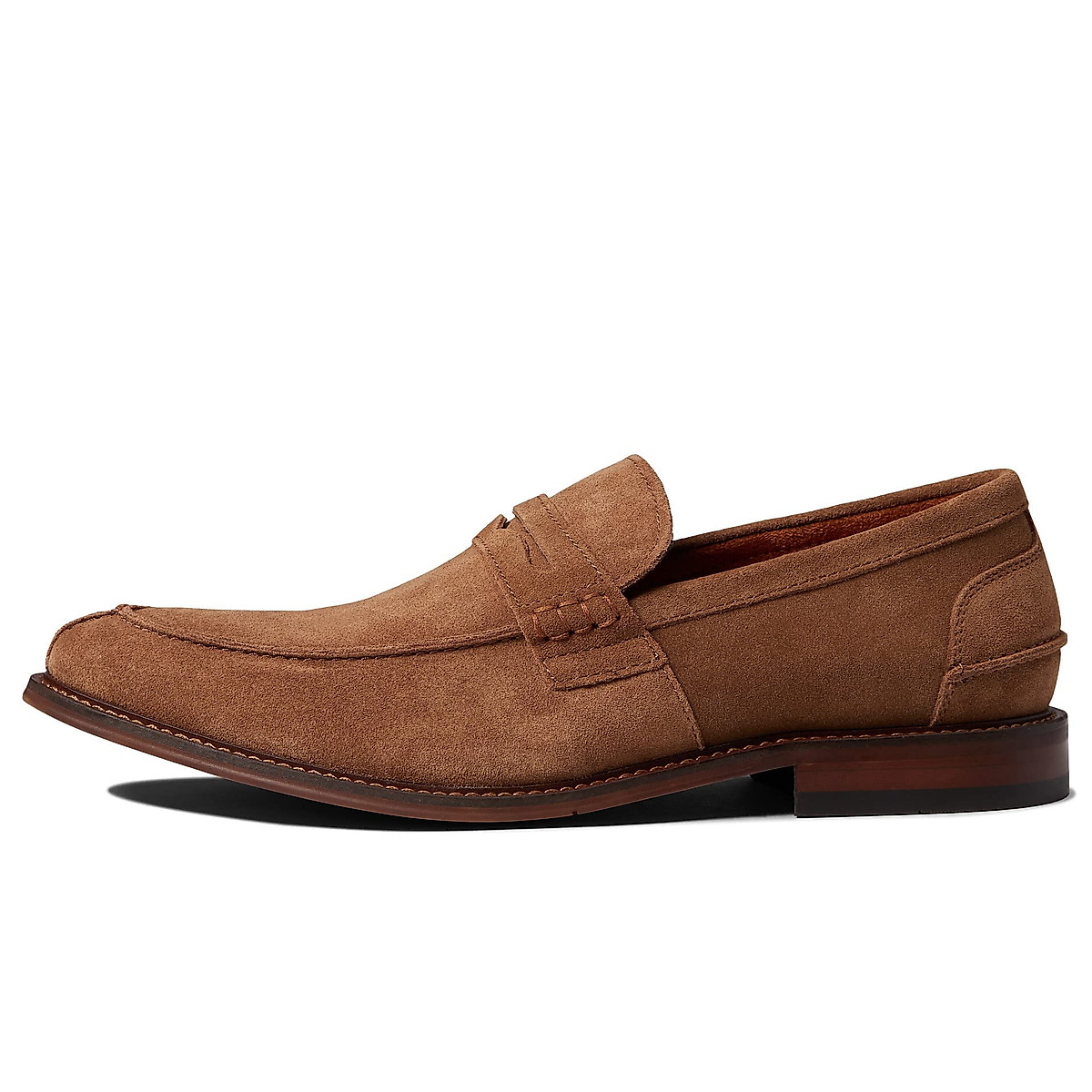 Stacy Adams Men's Marlowe Penny Slip-On Loafer, Dark TAN Suede, 7.5