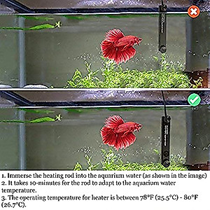 SunGrow Turtle & Frog Heater, 10W, Cat & Dog Heated Water Bowl, Bird Fountain Deicer, Chicken & Horse Water Dispenser, Quail, Goose Waterer Bucket, Submersible Aquarium Heater Small Tanks