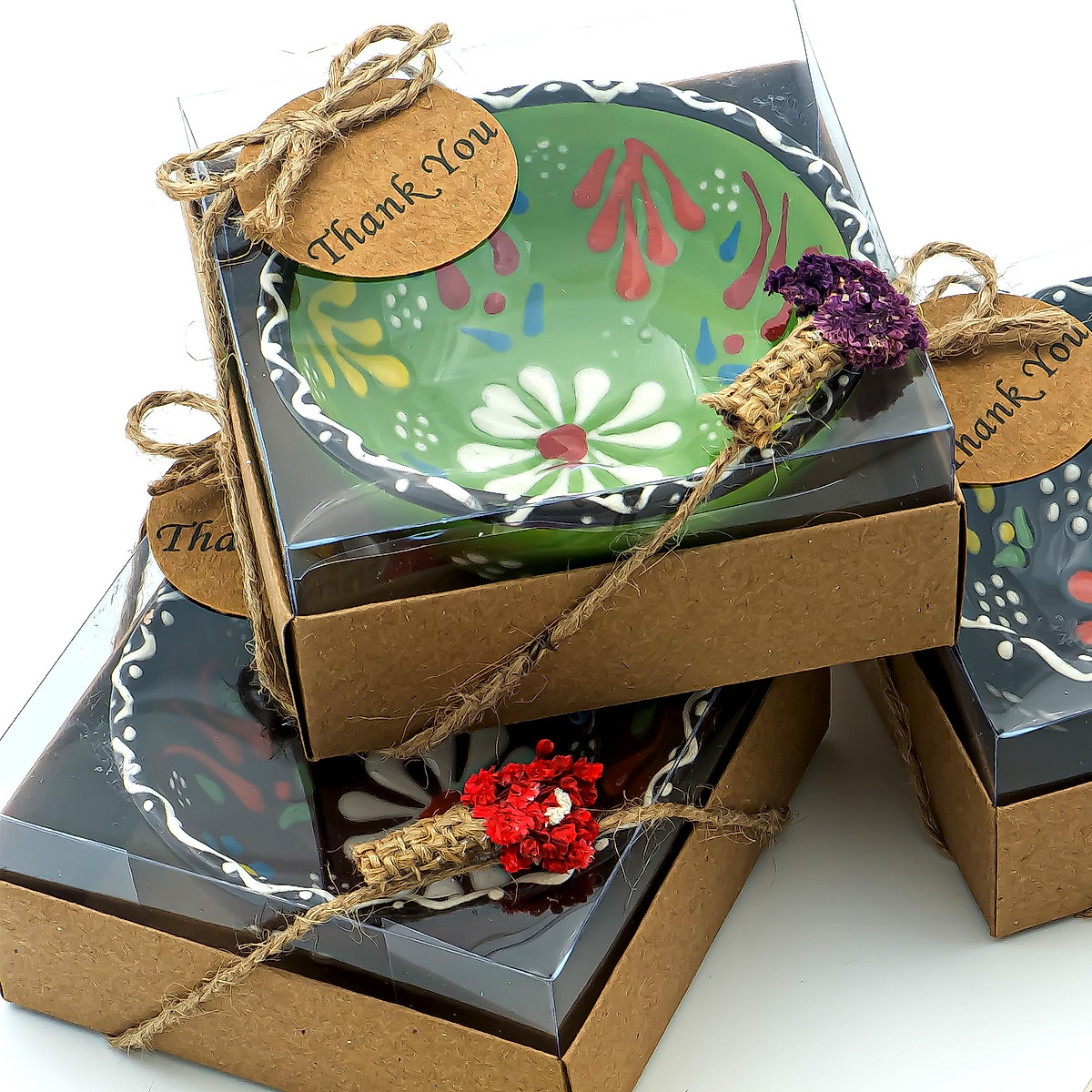 giftupstore Wedding Favors for Guest Bulk, 16 Set of Ceramic Bowls for Bridal Shower Gifts, Mexico Favors for Wedding