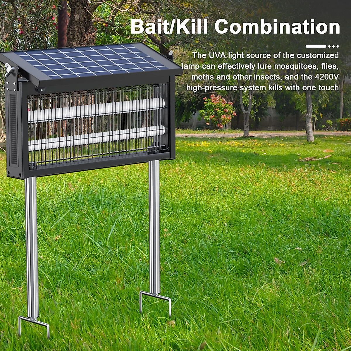 Bug Zapper Outdoor - Mosquito Repellent Outdoor Patio,Solar Bug Zapper for Outdoor Indoor,Waterproof Portable Fly Zapper,High Powered 4500V Mosquito Zappers Killer for Home,Patio,Camping