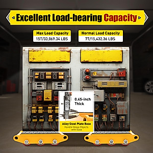 Serendicy 15T Machinery Skate Dolly 33000lbs Machinery Moving Skate Heavy Duty Machine Dolly Skate Machinery Roller Mover with 9 PU Rollers for Industrial Moving Equipment Heavy Objects Transportation