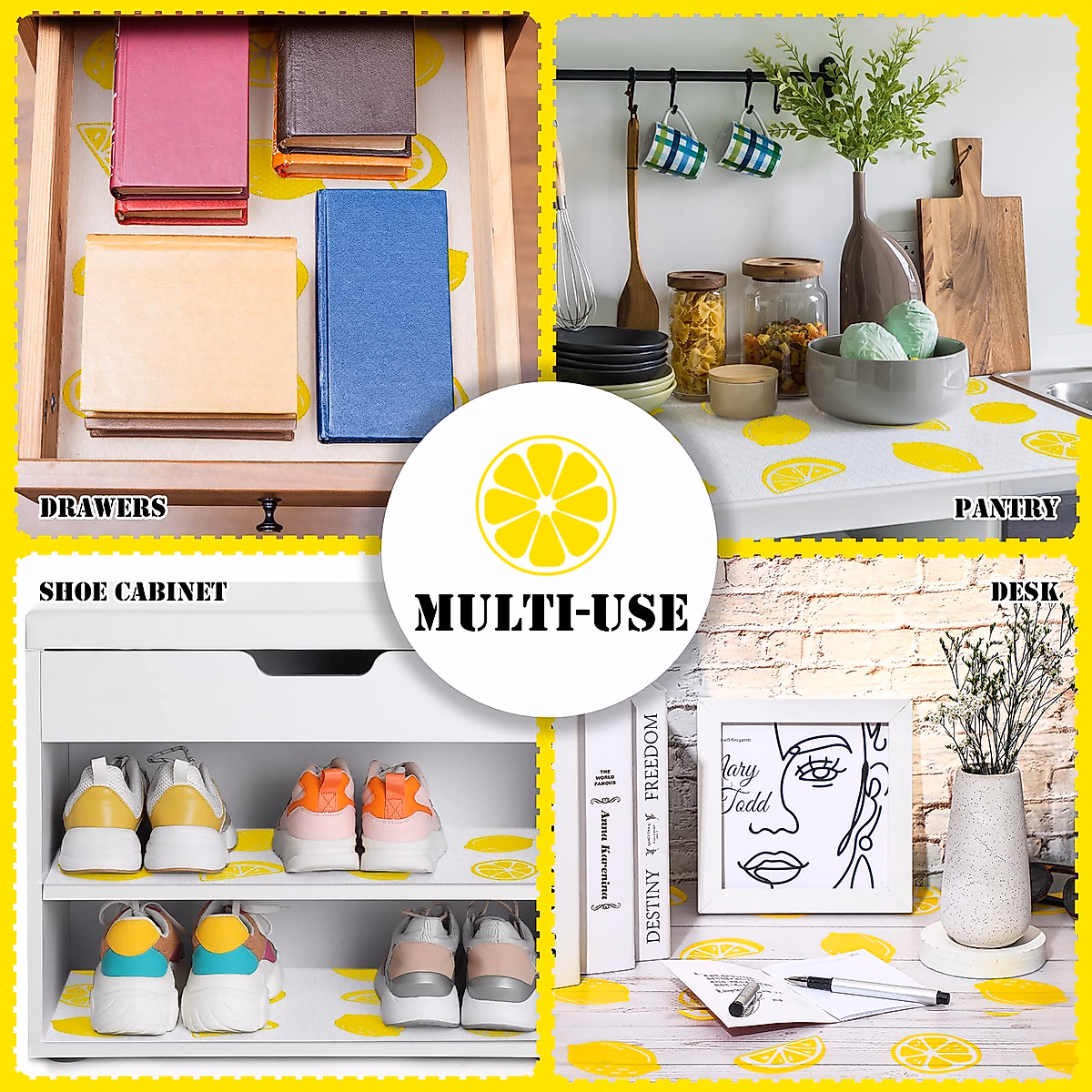 8 Pieces Refrigerator Shelf Liner Drawer Liner for Kitchen Cabinets Washable Refrigerator Mats Eva Non Adhesive Shelf Liners Easy to Cut Drawer Cover Sheet for Fridge Dresser, 17.7 x 11.8 Inch (Daisy)