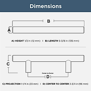 Franklin Brass Bar Cabinet Pull, Champagne Bronze, 3-3/4 in (96mm) Drawer Handle, 10 Pack, BAR096Z-CZ-B