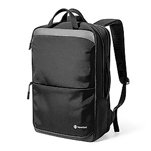 tomtoc 15.6-inch Protective Laptop Backpack for Business Office College, Travel Commuter Backpack with USB Charging Port for Up to 15.6” Laptop MacBook, Water-resistant Computer Bag for Men Women, 22L