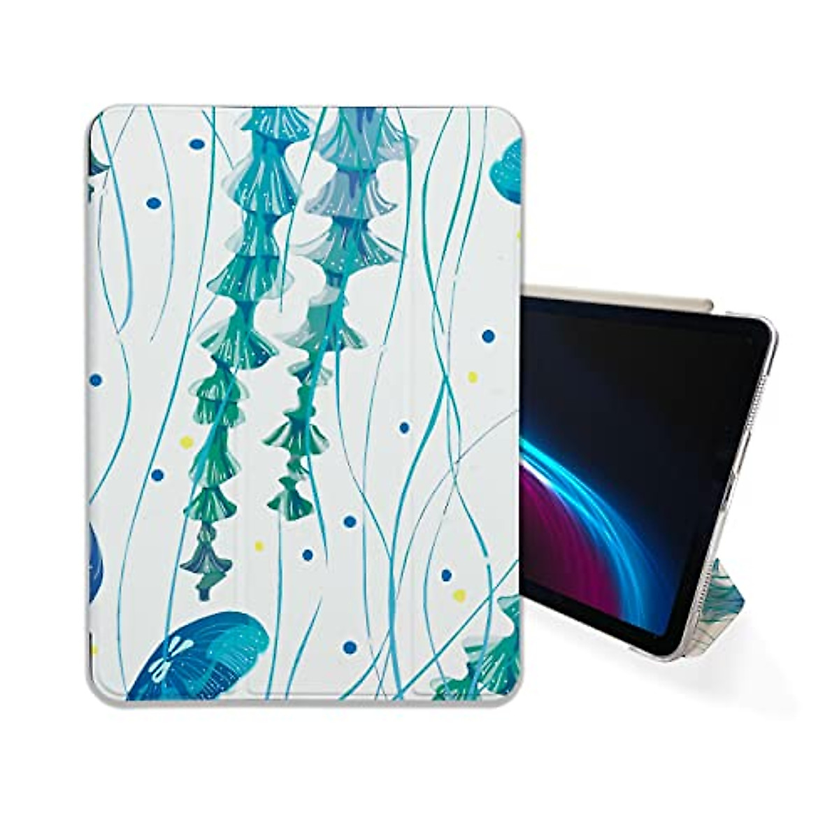 Cute Jellyfish Nature Ocean case Compatible with iPad Mini Air Pro 7.9 8.3 9.7 10.2 10.9 11 12.9 inch Pattern Cover New 2022 2021 Trifold Stand 3 4 5 6 7 8 9 Generation 453 (11" Pro 1/2/3 gen)