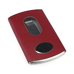 Slide Out Business Holder Pocketbook Slim Metal Wallet Metal Credit Card Stainless Steel Business Case Id Card Business Card Business Card Holder Card Cover-Red