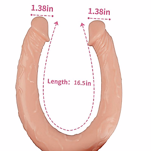 Exquisite 18.11 inches Double Headed Silicone Strong Suction Cup for Hands-Free Realistic Classic Double-Ended Wand Tool for Female Beginners - XjmFx26-2