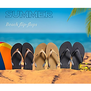 KuaiLu Womens Arch Support Flip Flops Comfortable Yoga Mat Slip on Leather Walking Thong Cushion Sandals Summer Beach Orthotic Slides Travel Essentials Indoor Outdoor Slippers Shoes Khaki Size 8