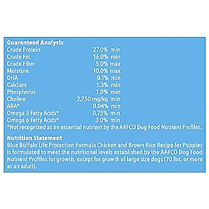 Blue Buffalo Life Protection Formula Natural Puppy Dry Dog Food, Chicken and Brown Rice 34-lb