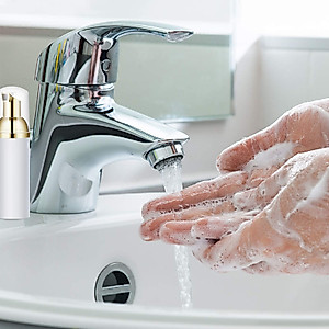 IRON BILL 2 Oz Empty Foam Pump Bottle (12PCS) Travel Foaming Soap Dispenser for Hand Soap, Lash Shampoo Cleanser (White&Gold)