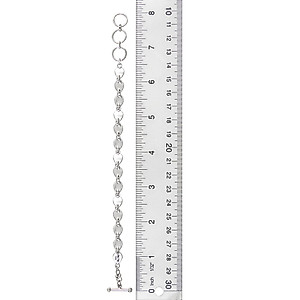 Turquoise Link Bracelet Sterling Silver 925 Genuine Turquoise & Gemstones (Turquoise)