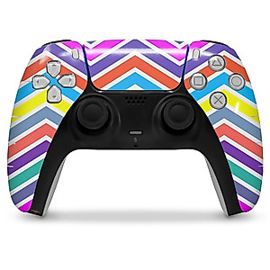 WraptorSkinz Skin Wrap compatible with Sony PS5 DualSense Controller Zig Zag Colors 04 (CONTROLLER NOT INCLUDED)