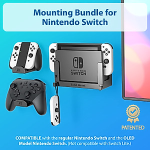 TotalMount for Nintendo Switch – Mounts Nintendo Switch on Wall Near TV – Compatible with All Models (Premium Black and Gray Kit)
