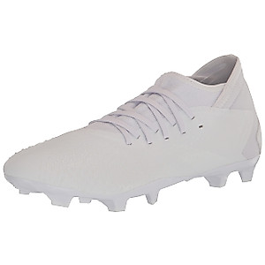 adidas Unisex Predator Accuracy.3 Firm Ground Soccer Shoe, White/White/Black, 8.5 US Men