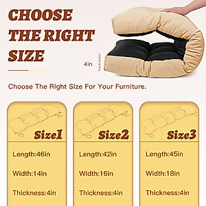 Focuprodu Bench Cushions. Non-Slip Pile Bench Cushion for Indoor and Outdoor in Multiple Scenarios.45x18 Inch Bench Cushion Ideal Cushion for Benches, Sofas and Raised Windows. (45x18x4, Khaki)